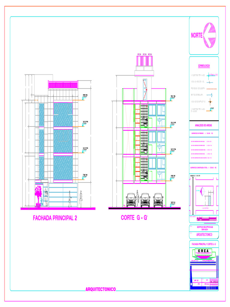ARQ.fachada y Corte.on.ARQ.03. Oficinass.-model | PDF