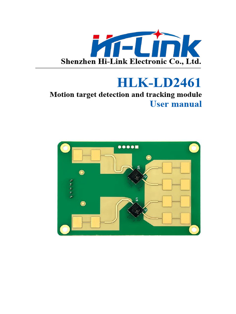 HLK - LD2461 2T4R Moving Target Detection and Tracking Radar Module Specification - V1.1 | PDF ...