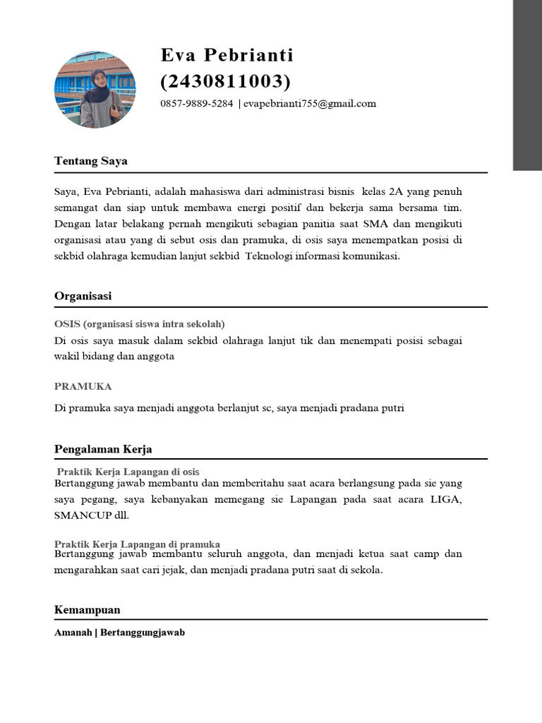 CV (Eva Pebrianti) | PDF