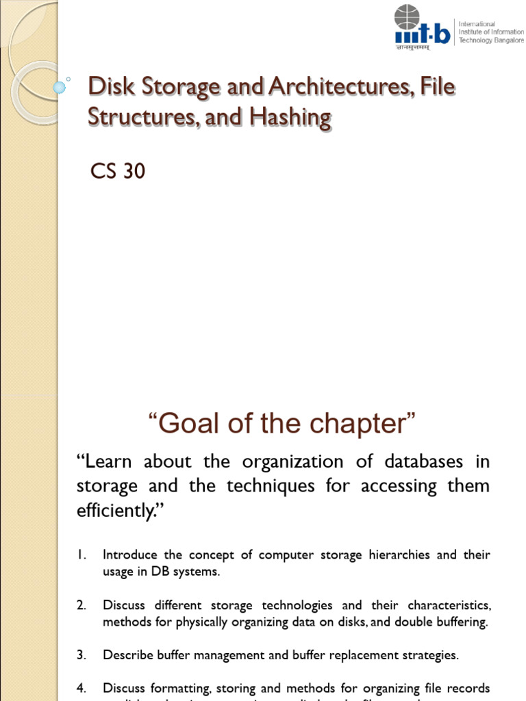 7 Disk Storage Architectures File Structures and Hashing Class22to24 8april2025 | PDF | Computer ...