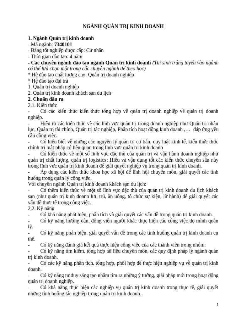 15 - Nganh QTKD | PDF