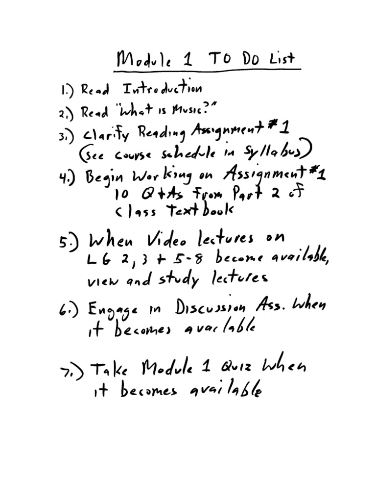 Module 1 TO DO LIST | PDF
