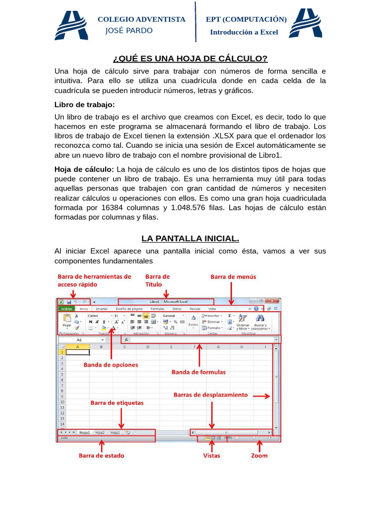 Introducción EXCEL - EPT | PDF | Hoja de cálculo | Microsoft Excel