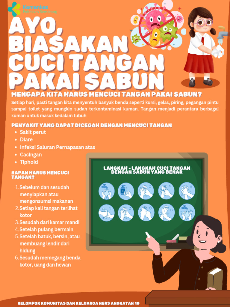 Poster Edukasi Cuci Tangan Pakai Sabun | PDF