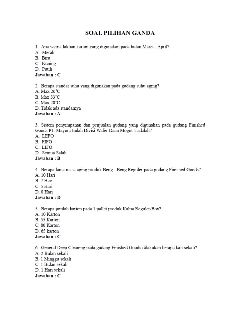 Soal Magang Karyawan | PDF