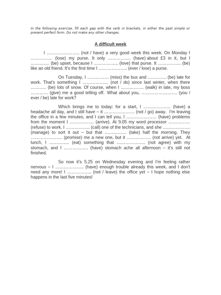 In The Following Exercise | PDF