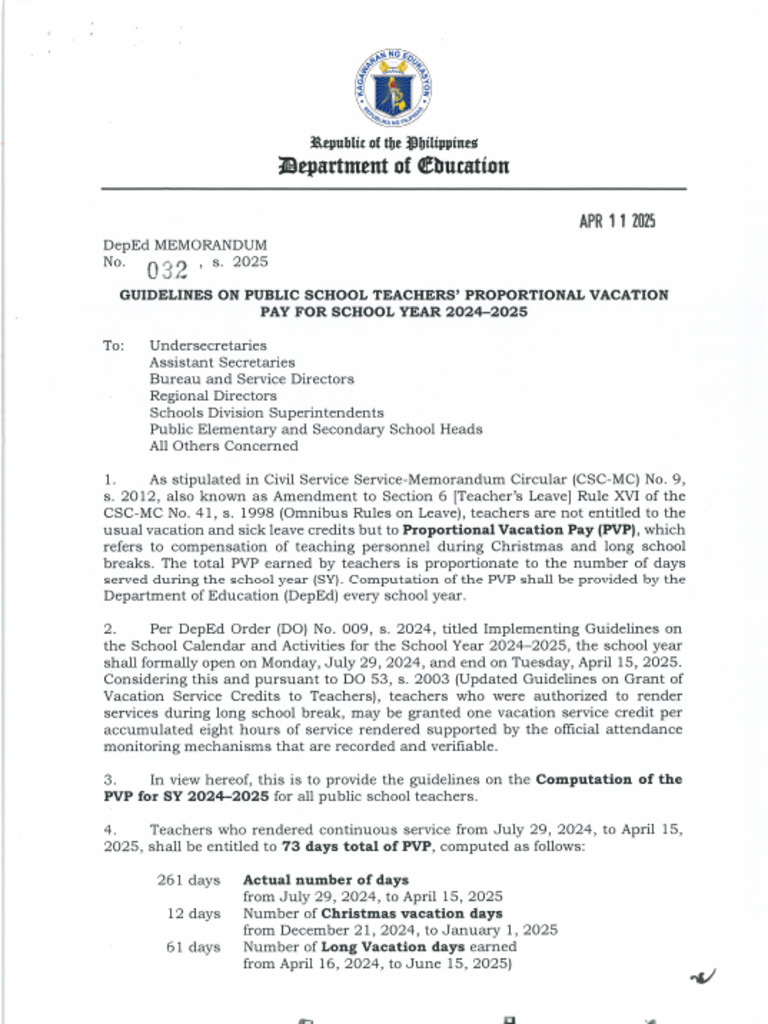 DM s2025 032 Guidelines On The Grant of PVP | PDF