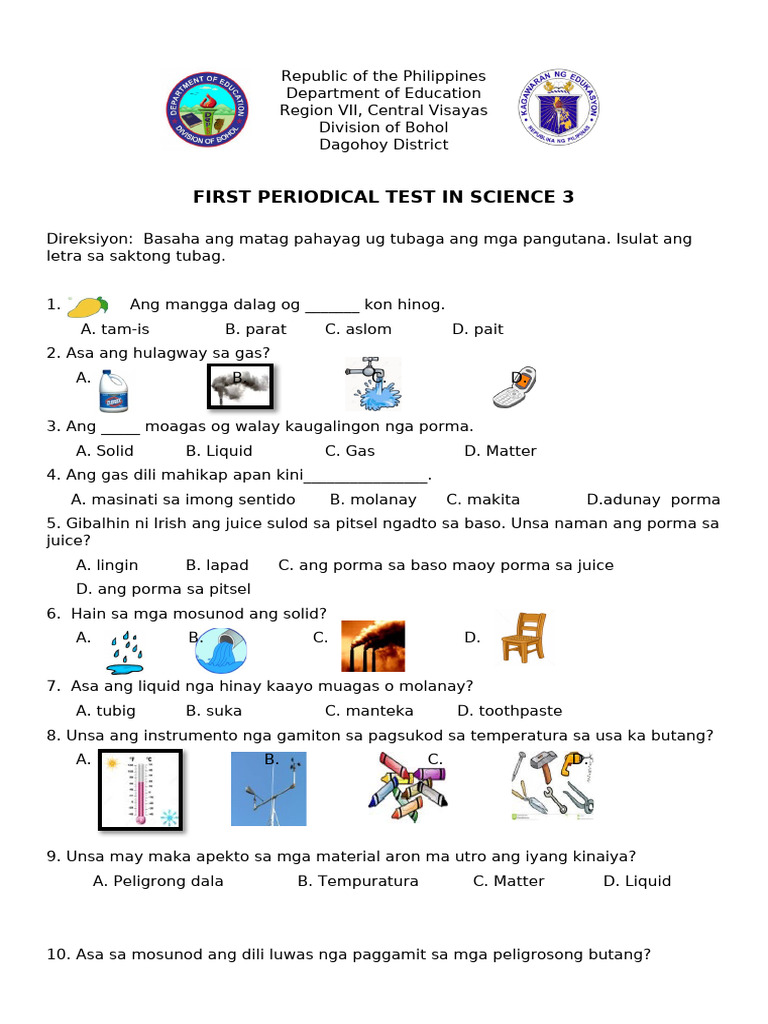 1st Periodical Test in Science 3 | PDF
