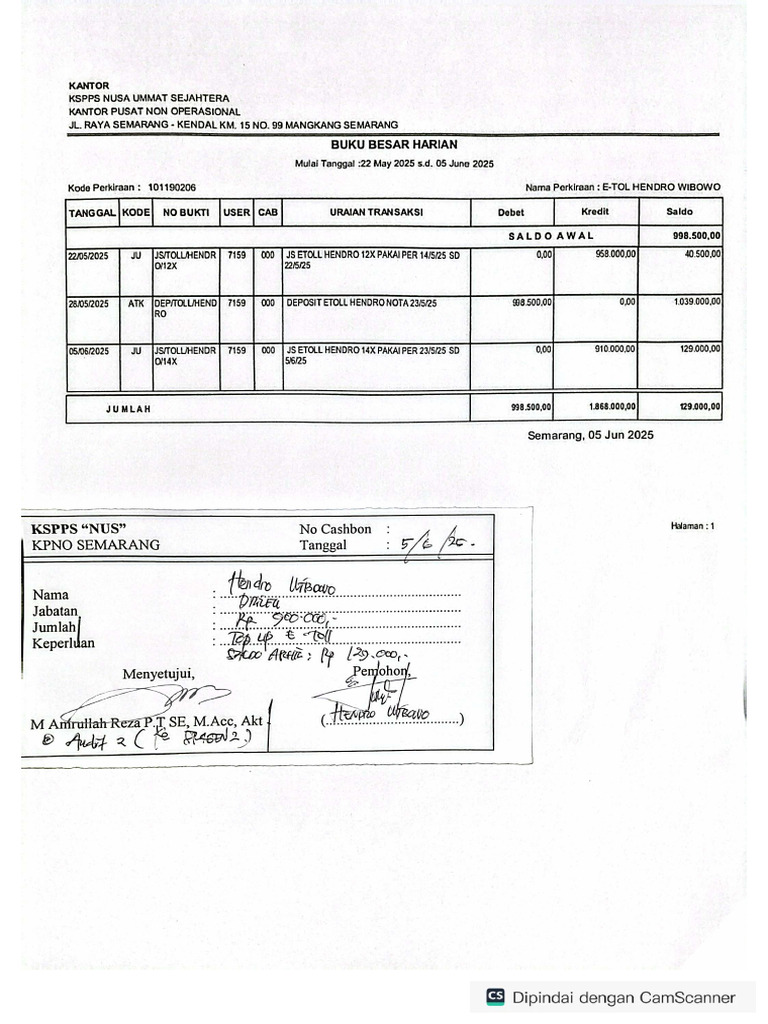 ACC E-Toll Hendro Wibowo 5-6-25 | PDF