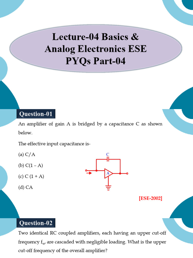 Lecture-04 Basic & Analog Electronics ESE PYQs Part-04 | PDF ...