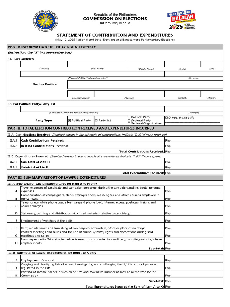 2025 Nle Bpe Soce Form Reycons | PDF | Elections | Political Events