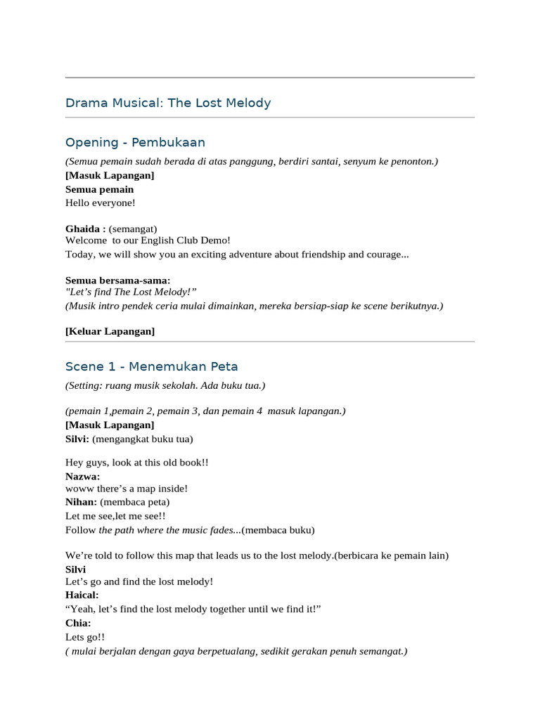 The Lost Melody Script Original | PDF