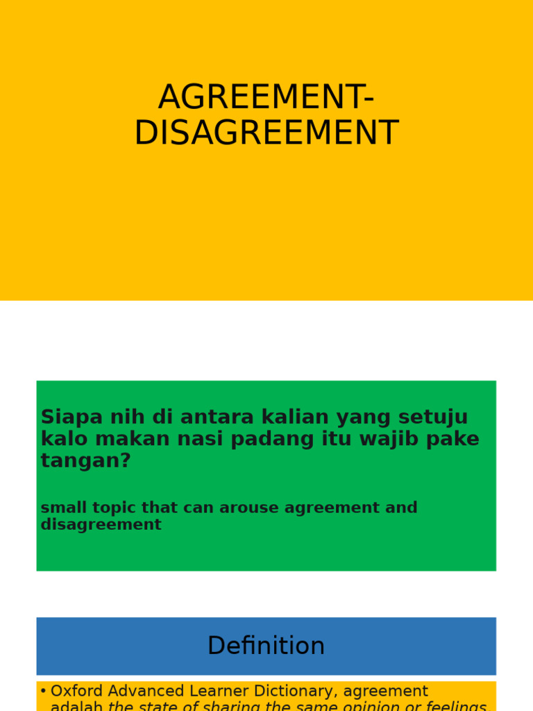 Definisi Persetujuan dan Ketidaksetujuan | PDF