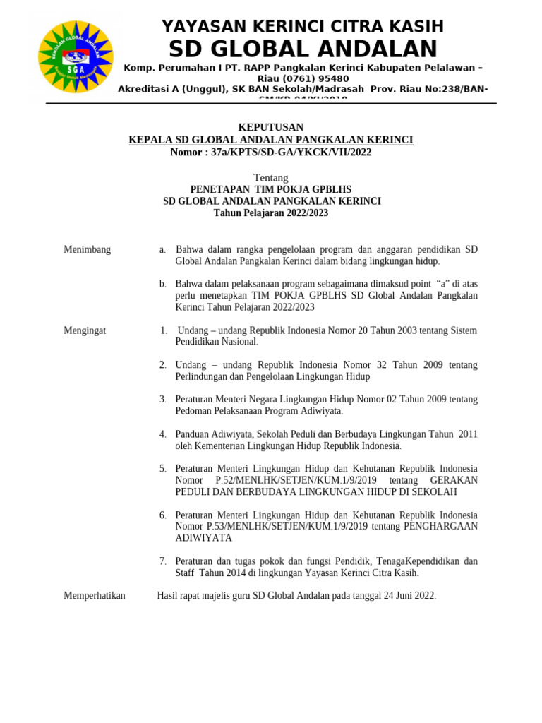 SK Pokja 2022 2023 | PDF