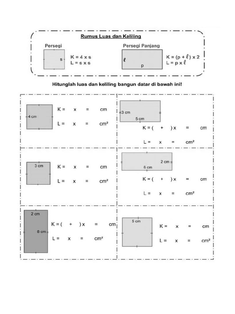 Worksheet Bangun Datar Dan Luas | PDF