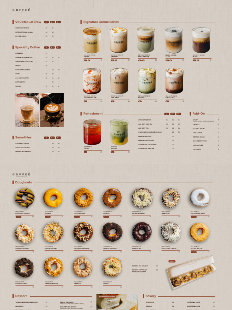 Menu Goffee Hertasning | PDF | Coffee | Doughnut