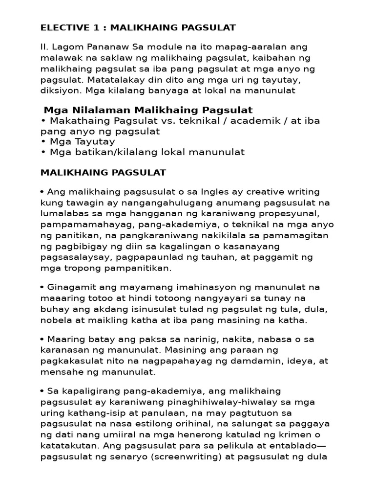 Elective 1 Module 2025-2026 | PDF