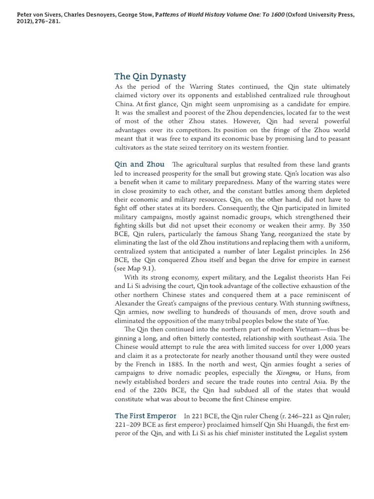 Overview of the Qin Dynasty's Rise | PDF | Han Dynasty | Han Chinese