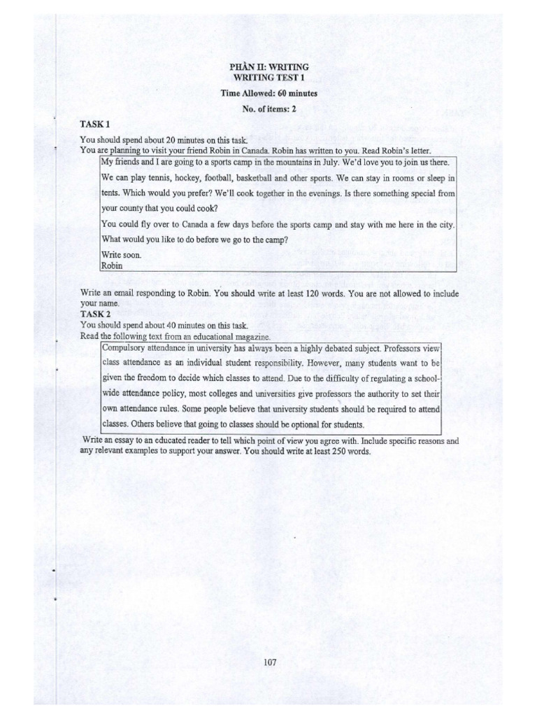 Vstep Writing - 12 Sample Tests | PDF