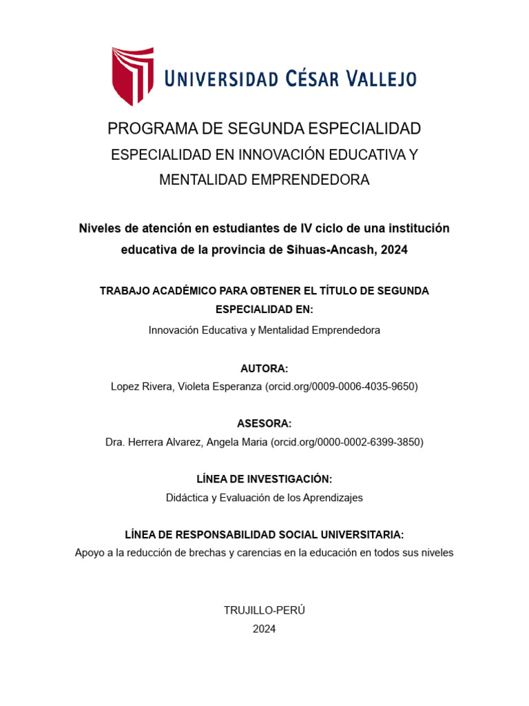 S Lopez RVE-SD | PDF | Atención | Percepción