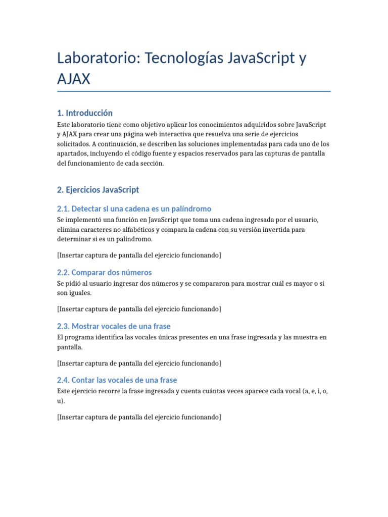 Laboratorio JS AJAX Explicacion | PDF | Ajax (Programación) | Script Java