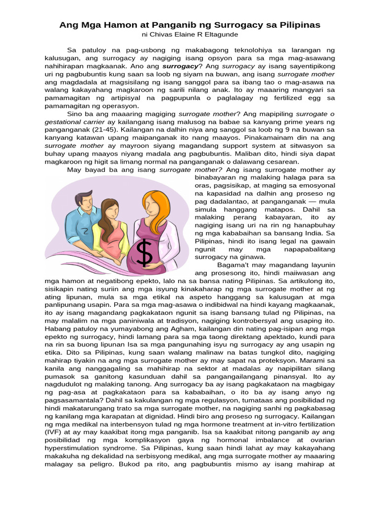 Ang Mga Hamon at Panganib NG Surrogacy Sa Pilipinas | PDF