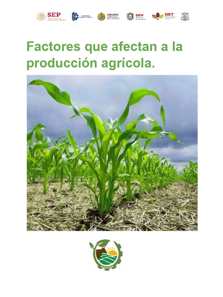Factores Que Afectan A La Producci-N Agr-Cola | PDF | Agricultura | Suelo