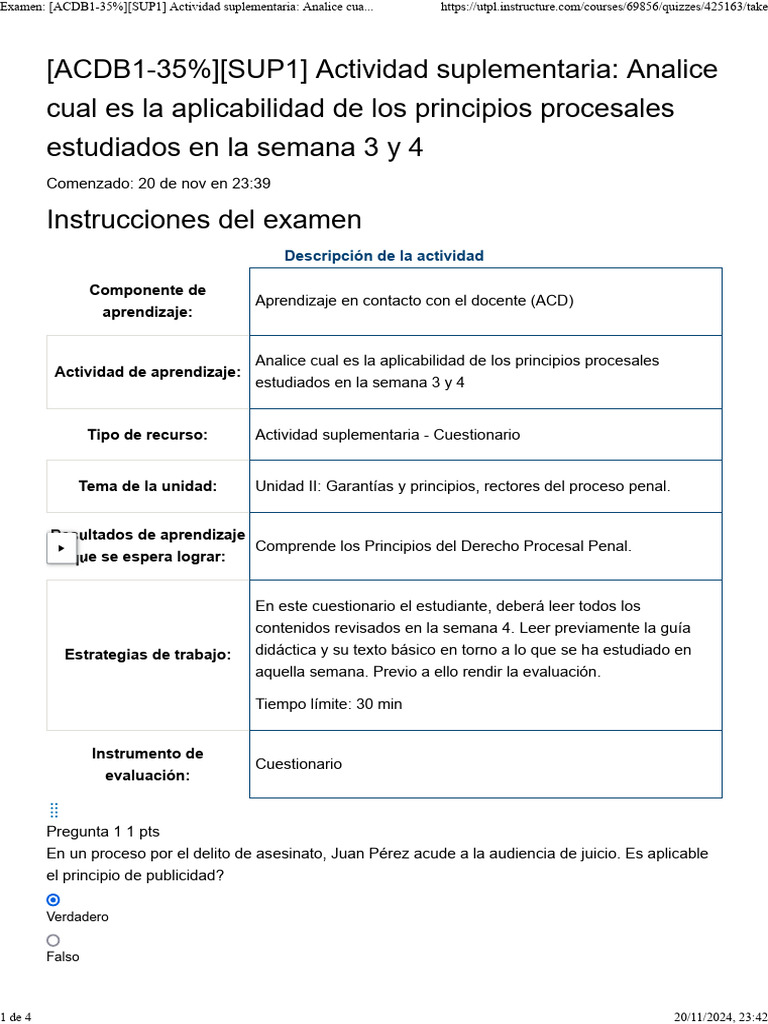 Examen - (ACDB1-35%) (SUP1) Actividad Suplementaria - Analice Cual Es ...