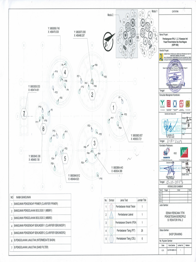 SD - Denah Rencana Pengetesan Titik Borepile B. Reaktor Modul 2 IPAL 2 ...