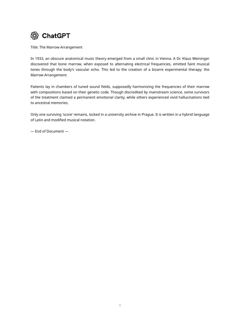 The Marrow Arrangement | PDF