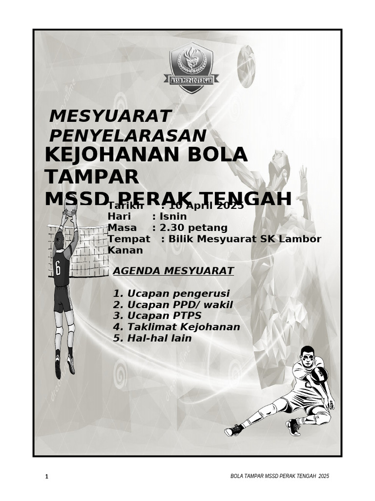 Kertas Kerja Bola Tampar MSSD 2025 | PDF
