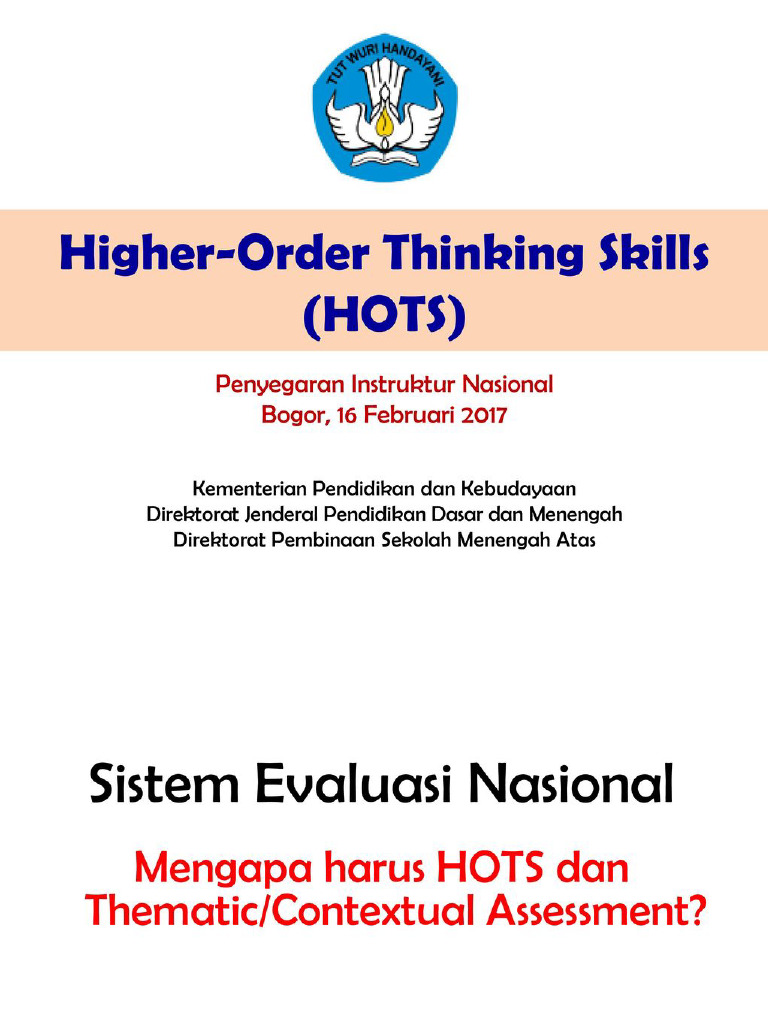 Higher Order Thinking Skills Hots PDF | PDF