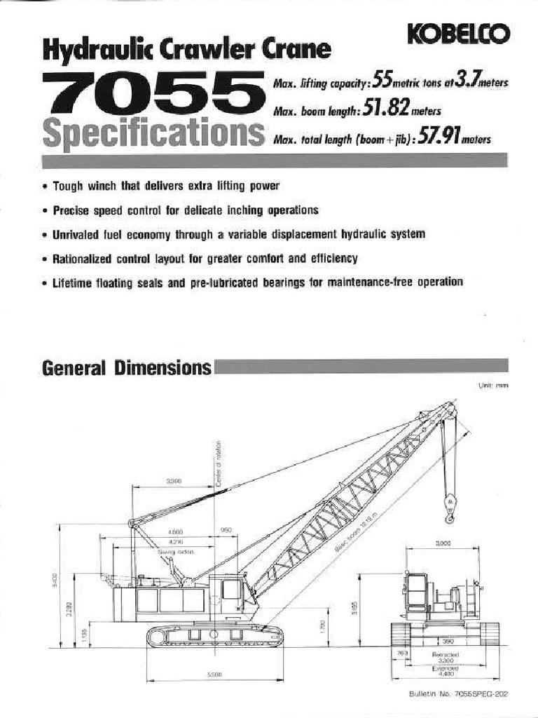 Kobelco Crawler Cranes Spec A238f7 | PDF