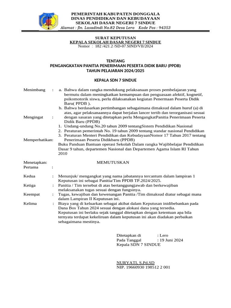 SK PPDB 2024-2025 | PDF