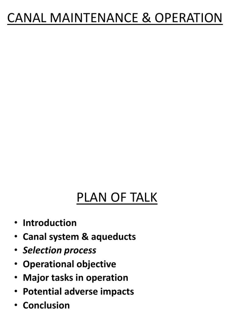 Canal Maintenance and Operation Guide | PDF | Canal | Surface Runoff