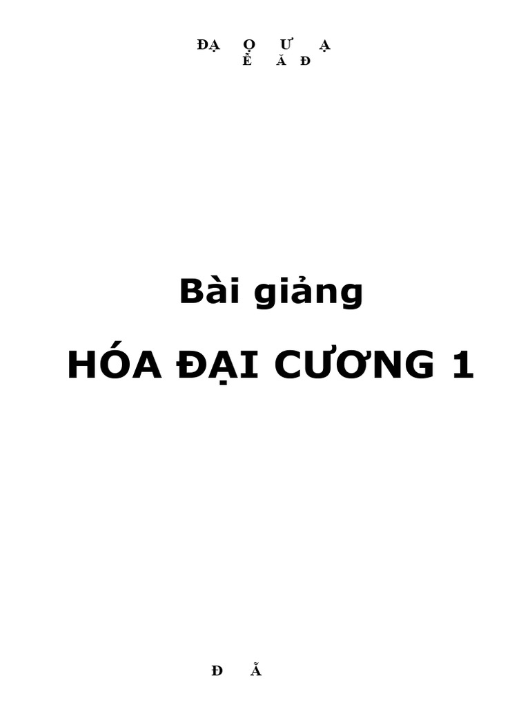 Bai Giang Hoa Dai Cuong 1,2 - Nguyen Van Dang | PDF