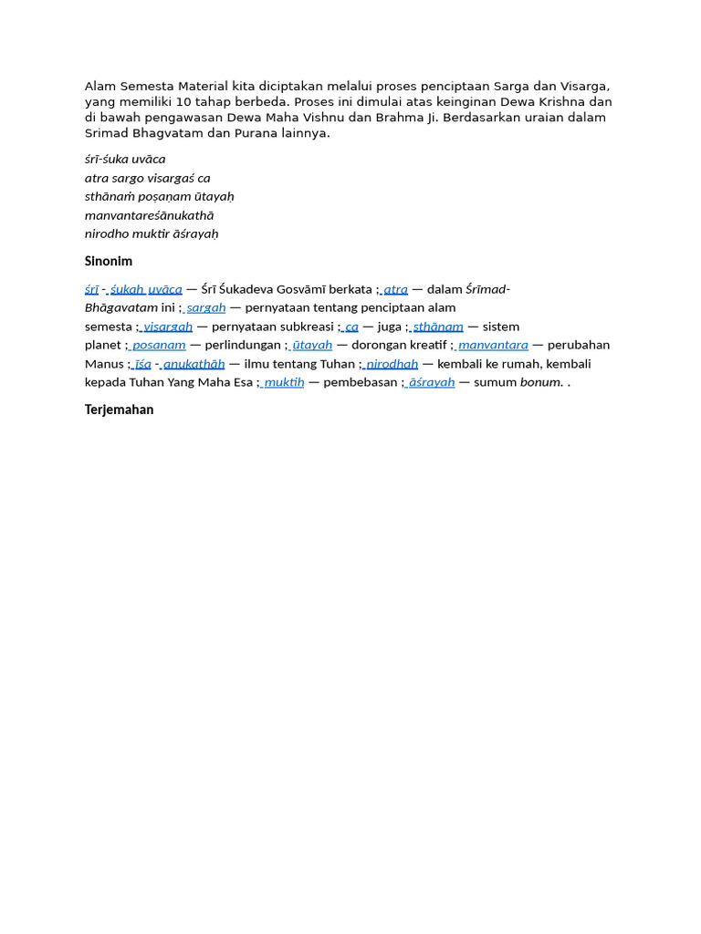 Alam Semesta Material Kita Diciptakan Melalui Proses Penciptaan Sarga ...