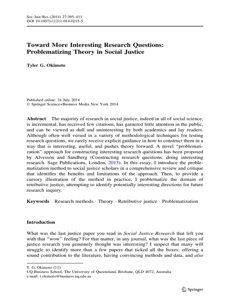 Problematizing Methodology Paper | PDF | Justice | Crime & Violence