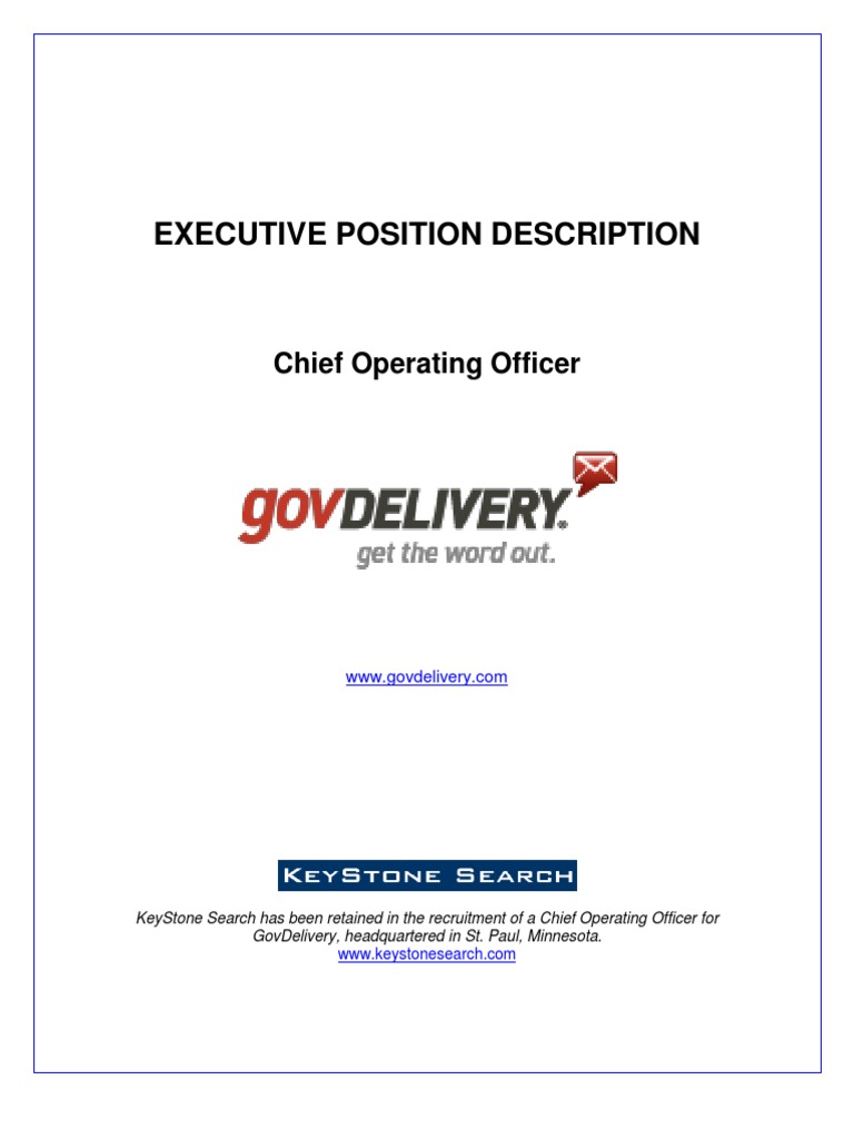 Executive Profile-GovDelivery-COO-KeyStoneSearch | PDF | Business ...