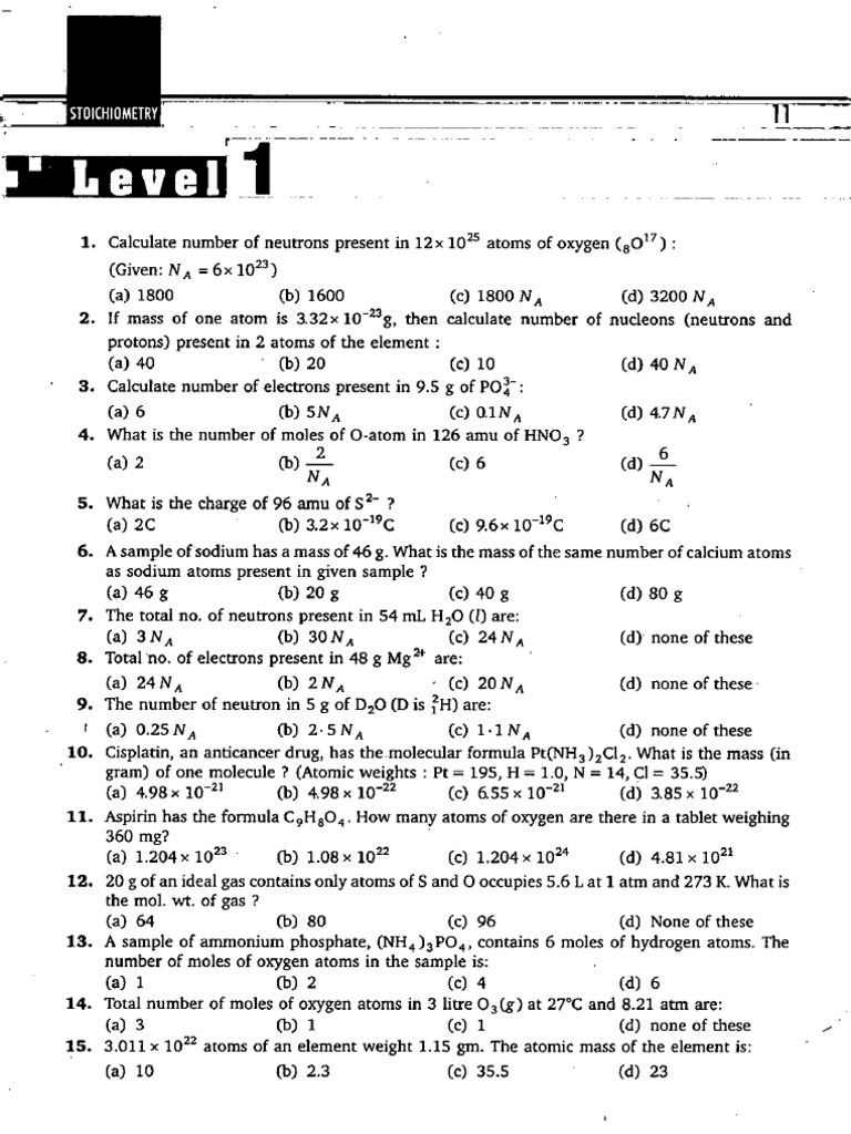 Assignment Mole Concept | PDF