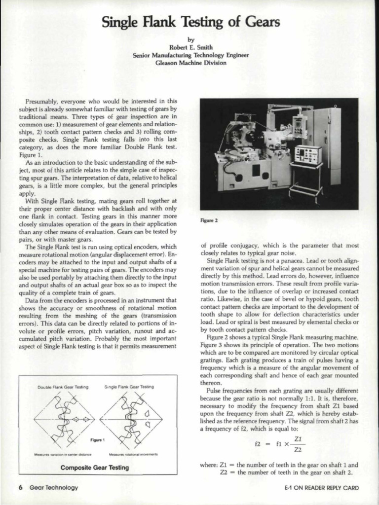 Single Flank Gear Testing Explained | PDF | Gear | Classical Mechanics