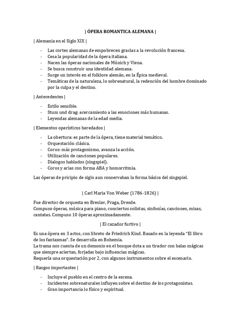 Ópera Romantica Alemana | PDF | Richard Wagner | Ópera