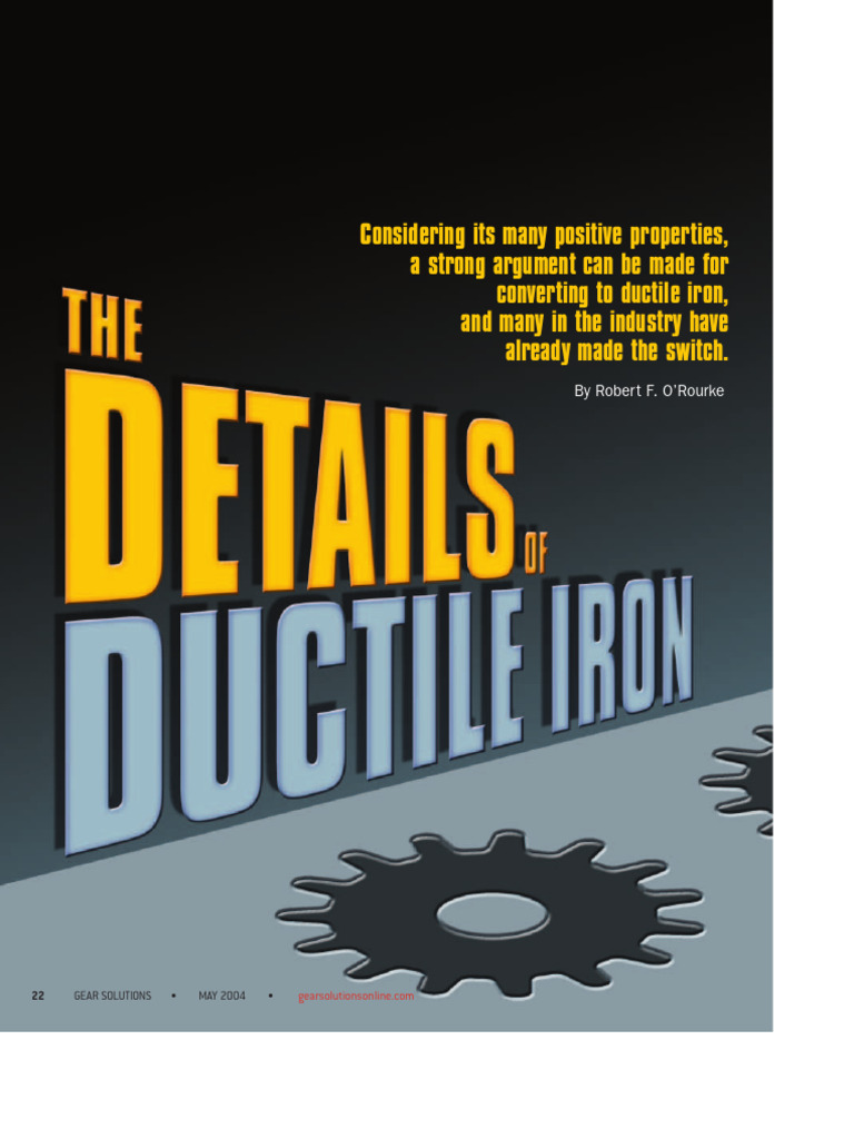 2004-05-01 The Details of Ductile Iron | PDF | Steel | Ductility