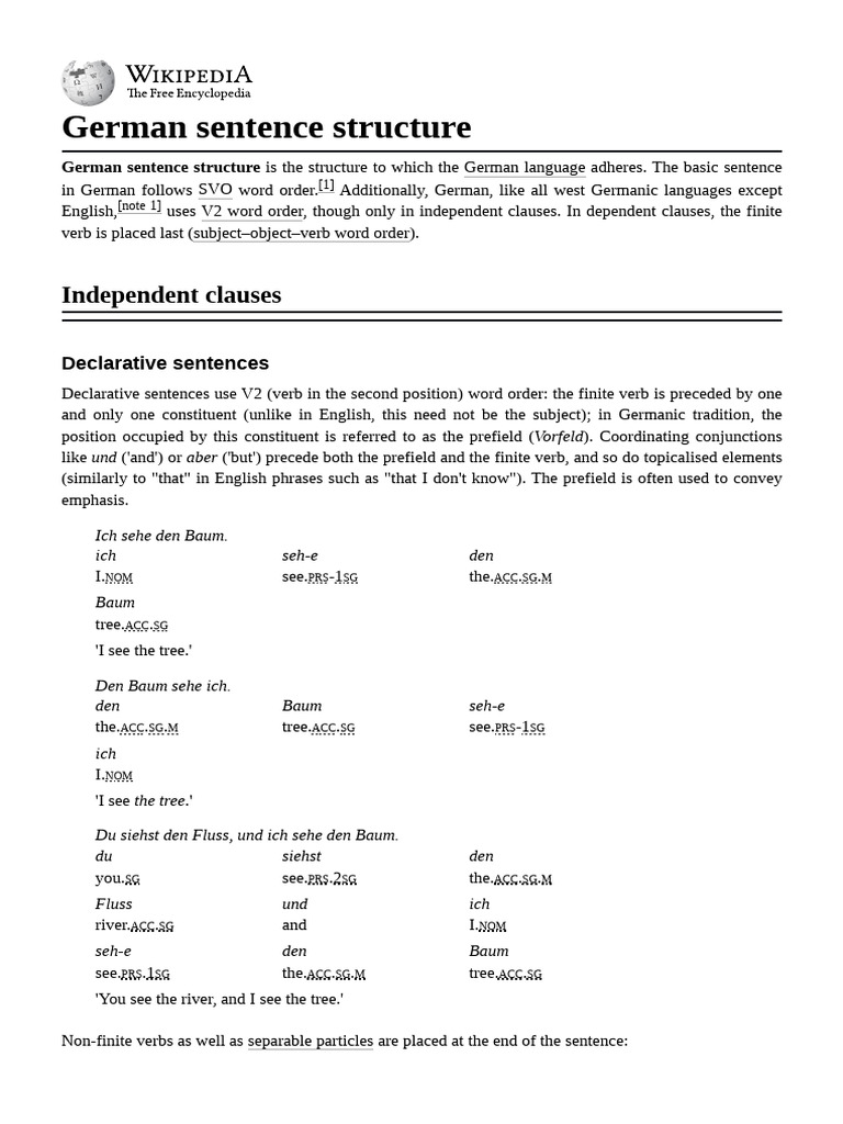 German Sentence Structure | PDF | Semantic Units | Syntactic Relationships
