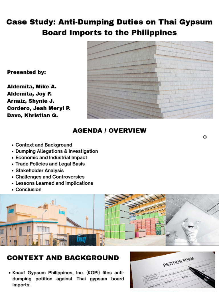 Anti-Dumping Case: Thai Gypsum in PH | PDF | Dumping (Pricing Policy ...