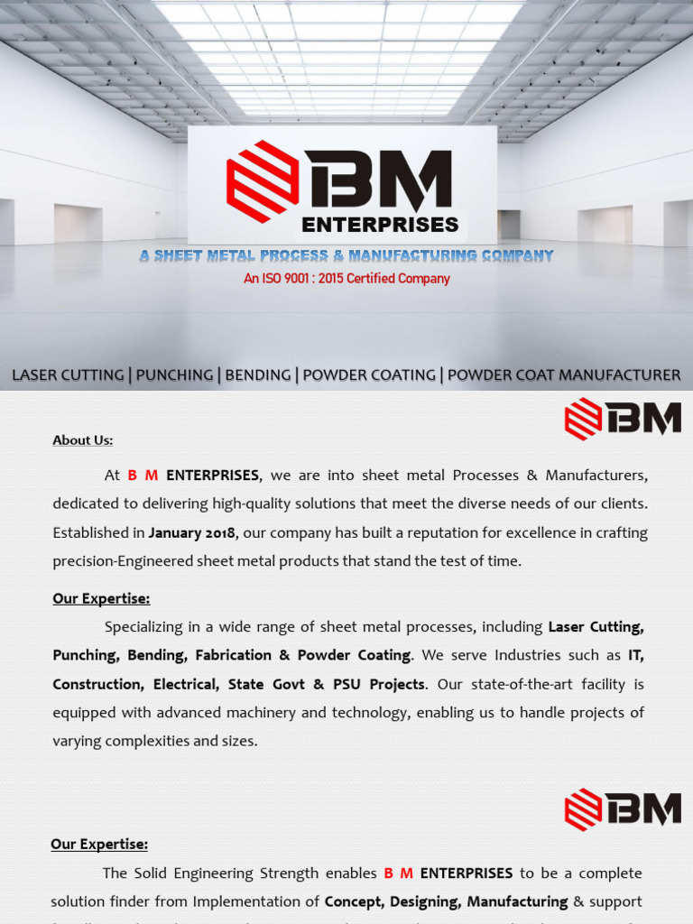 Company Profile BM Enterprises | PDF | Sheet Metal
