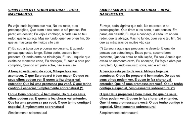 SIMPLESMENTE SOBRENATURAL Rose Nascimento | PDF