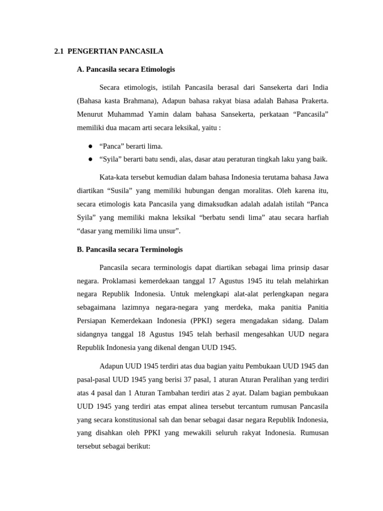 Pengertian Pancasila (1 Jan Rina) | PDF