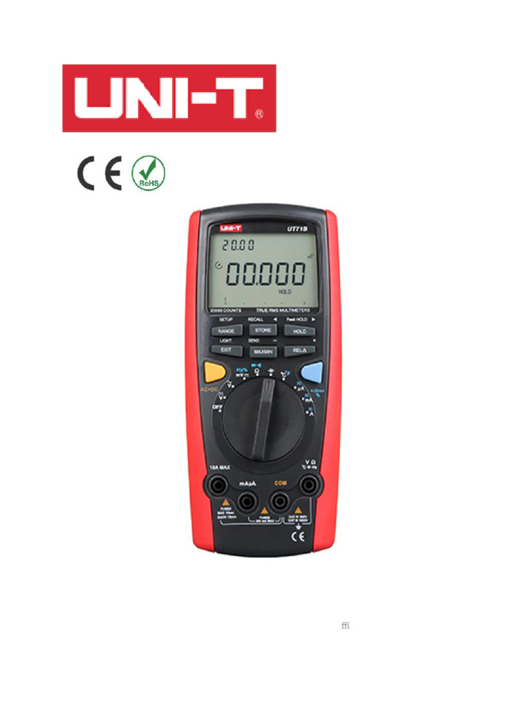 UT71B Middle Size Intelligent Digital Multimeter | PDF