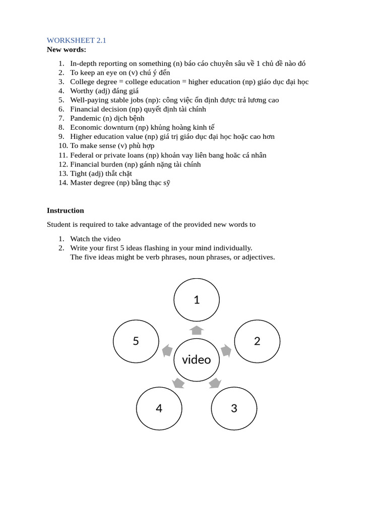 Worksheet 1.1 | PDF